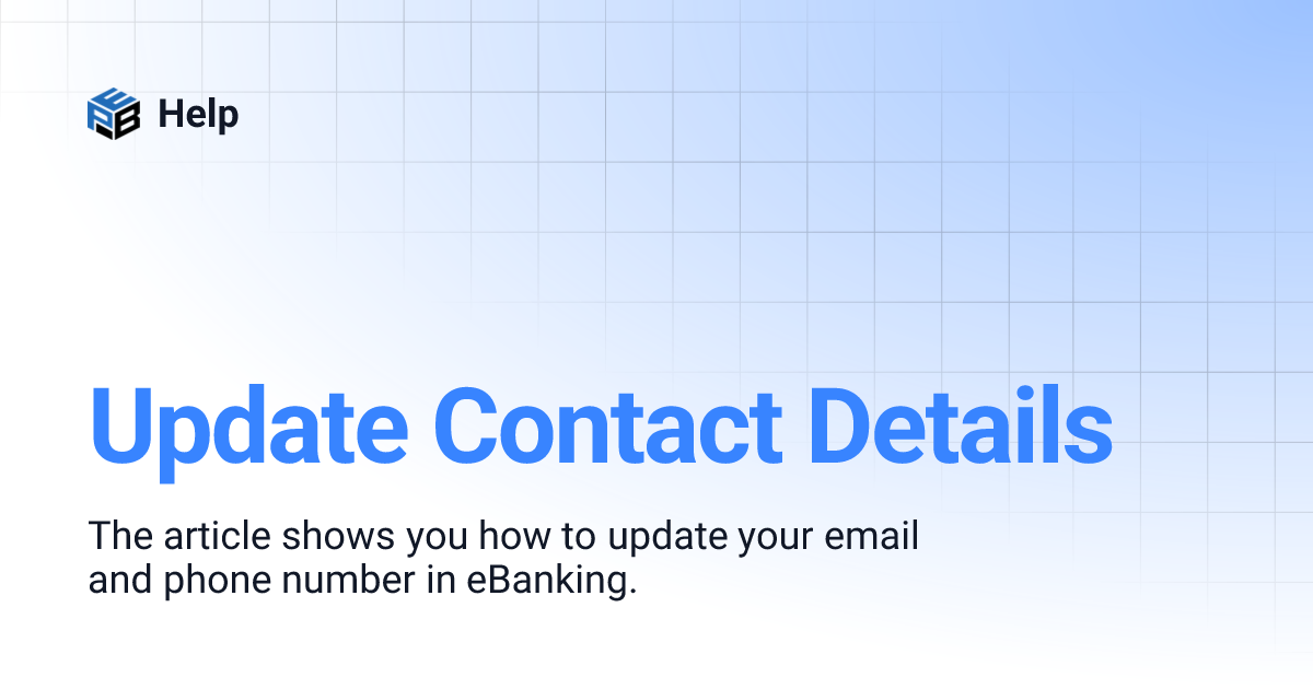 Update Contact Details | Help